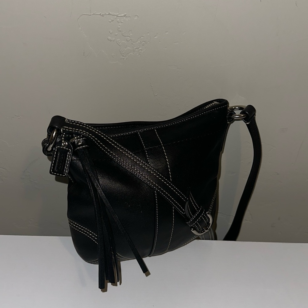Coach Black Leather Small Crossbody - Gem